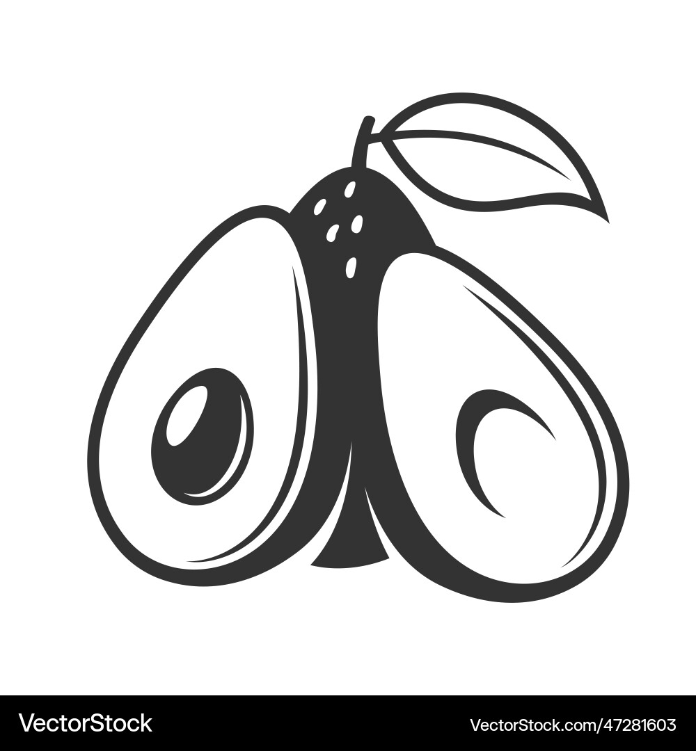 Vintage avocado icon isolated on white background Vector Image