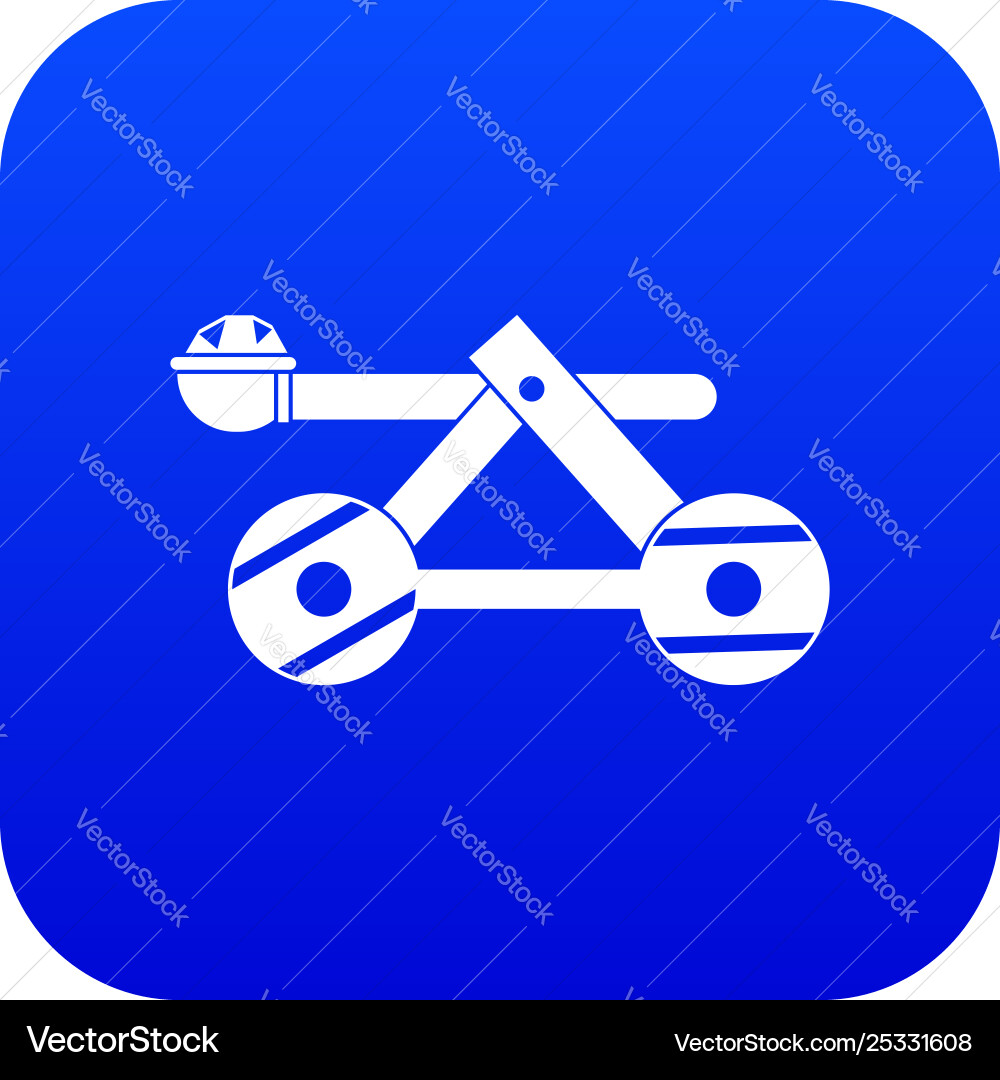 Ancient wooden catapult icon digital blue Vector Image