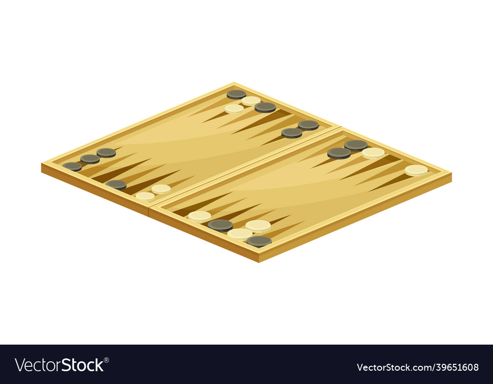 Backgammon board game flat Royalty Free Vector Image