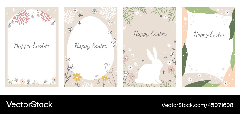 Easter greeting card set Royalty Free Vector Image