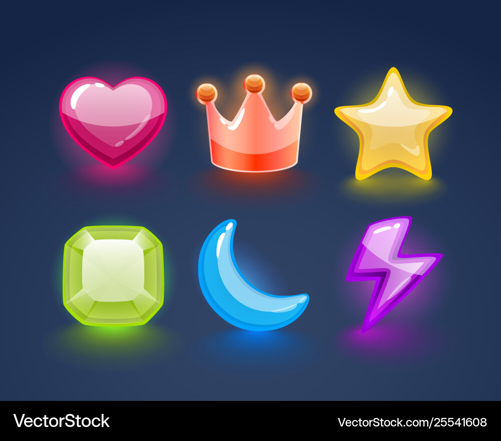 Game match icon sign set in different colors Vector Image
