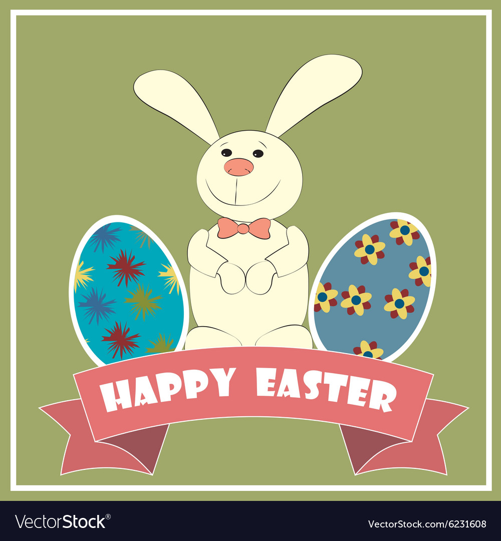Happy easter bunny Royalty Free Vector Image - VectorStock