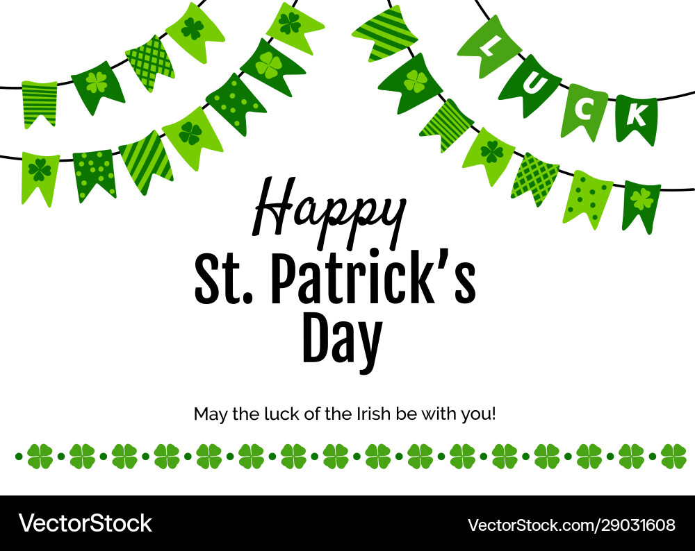 Happy st patricks day card with greeting Vector Image