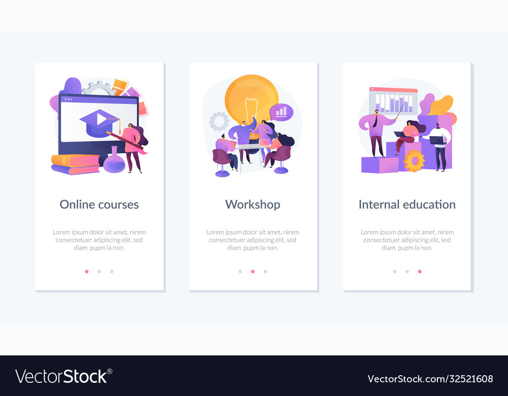 Knowledge development app interface template Vector Image