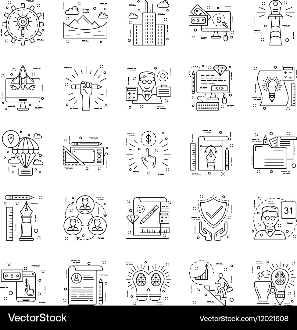 Line icons with detail 2 Royalty Free Vector Image
