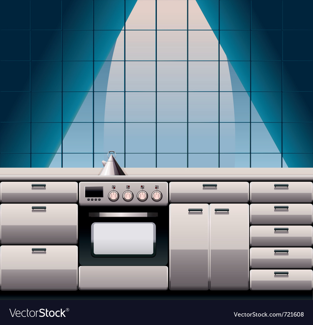 Modern kitchen Royalty Free Vector Image - VectorStock