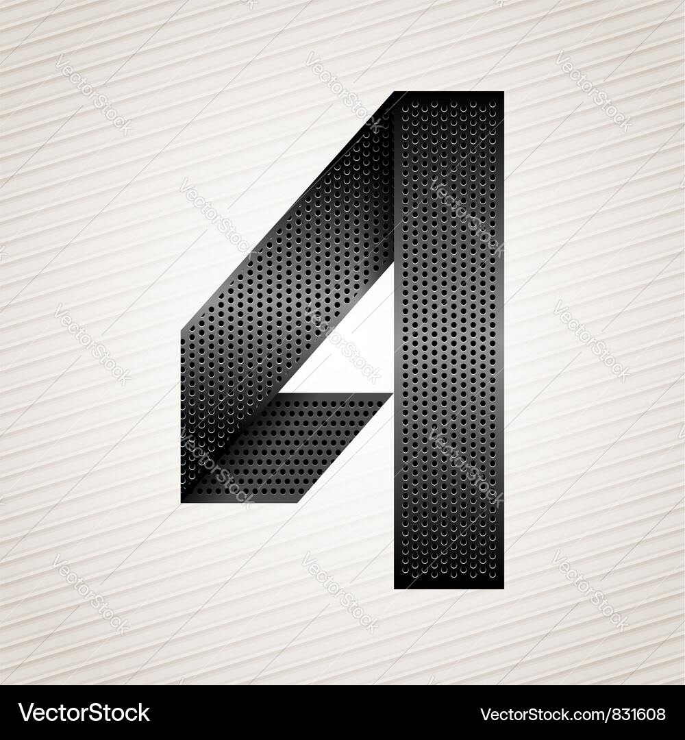 Number metal ribbon - 4 - four Royalty Free Vector Image