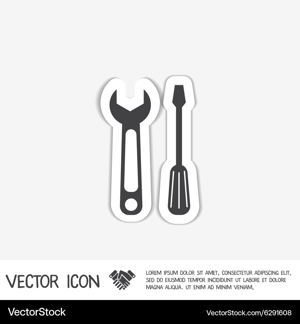 Screwdriver and wrench symbol settings sign Vector Image