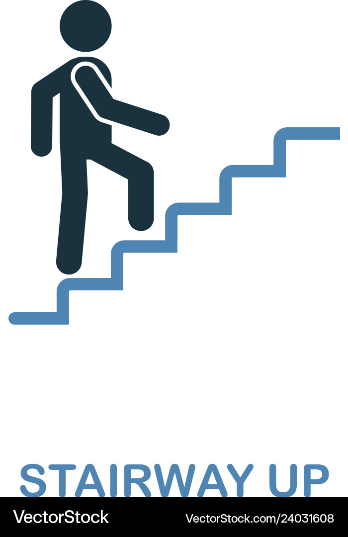 Stairway up icon monochrome style design from Vector Image