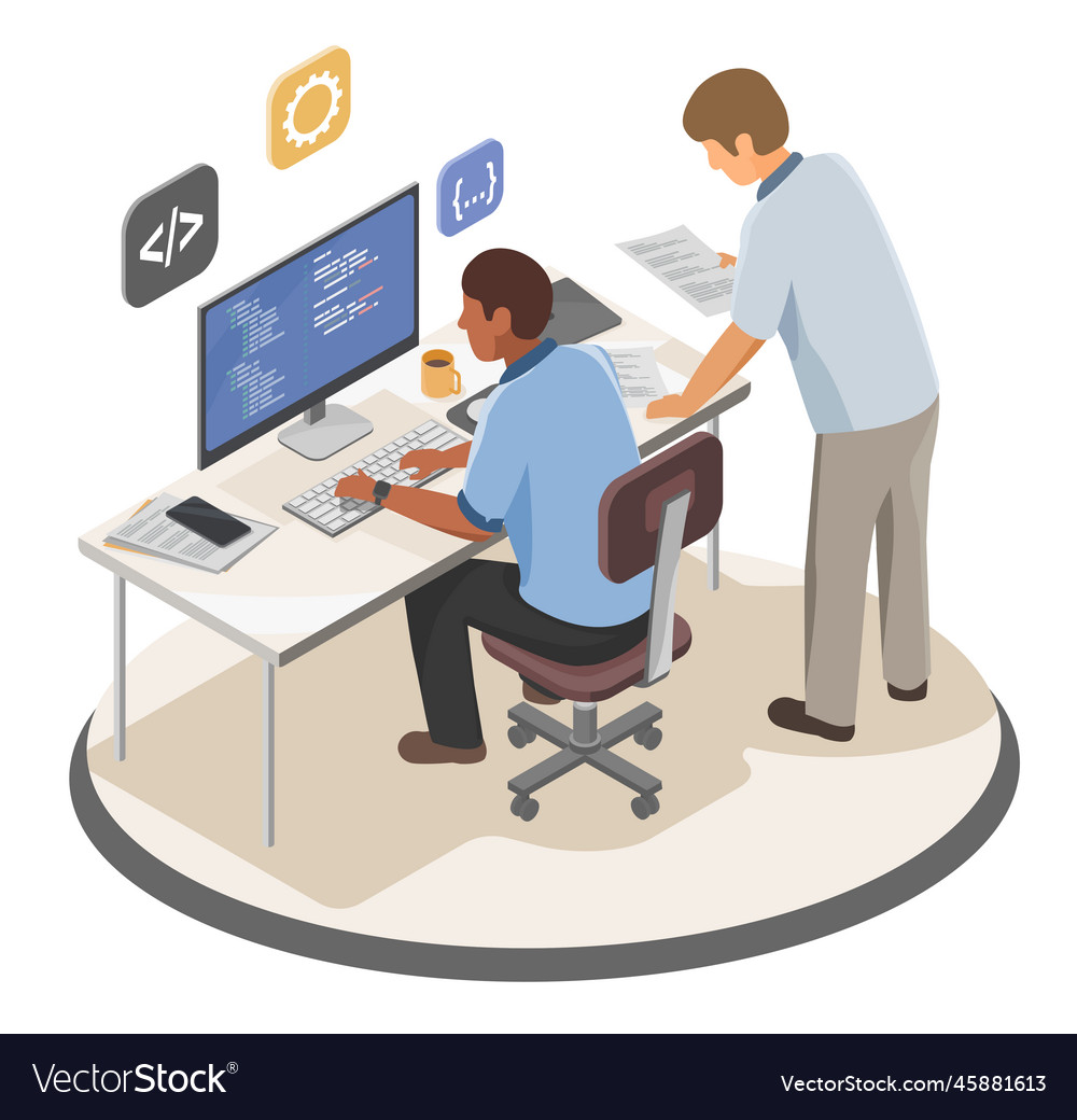 American african black software engineer Vector Image