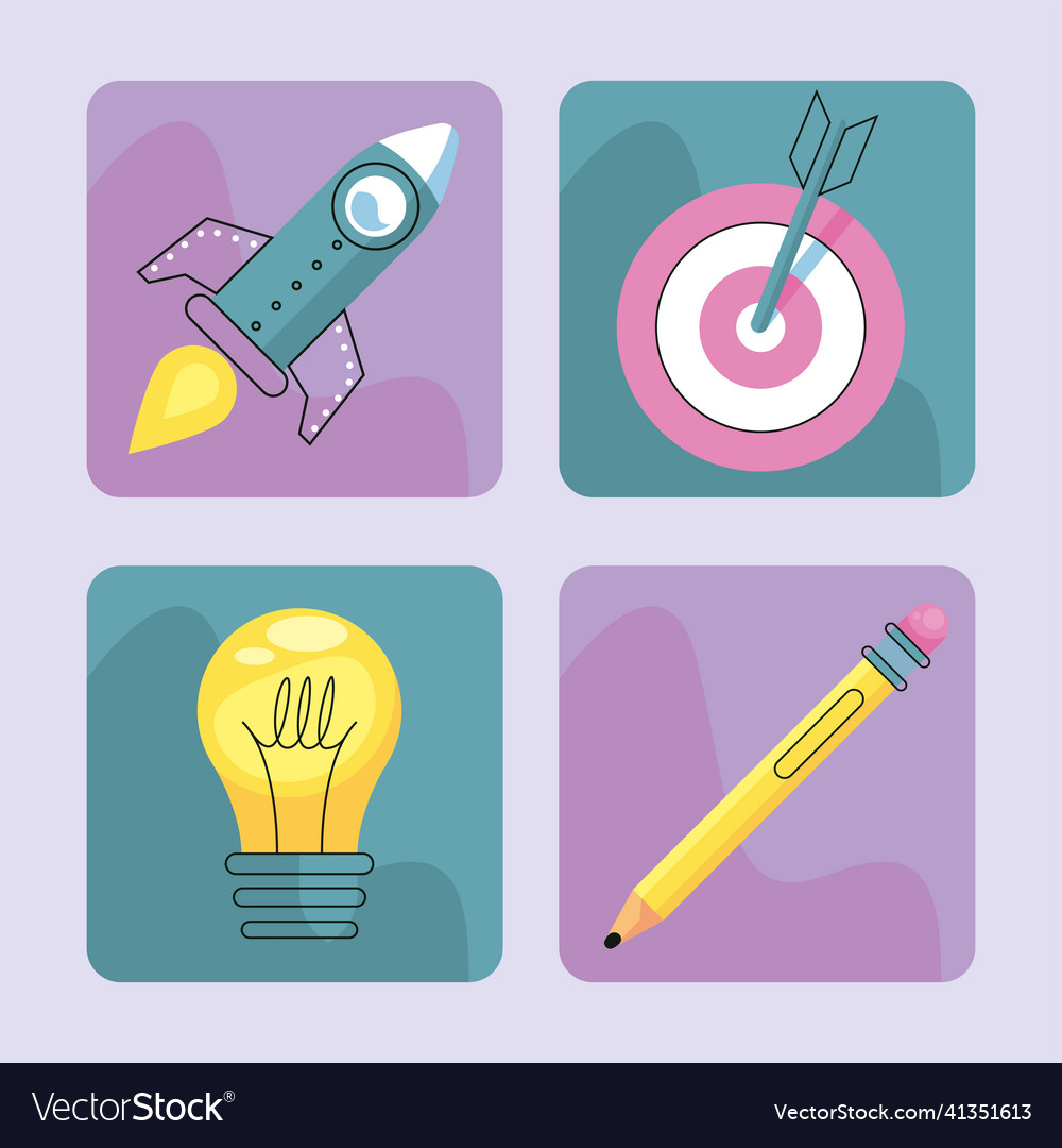 Creativity icon set Royalty Free Vector Image - VectorStock Creativity icon set Royalty Free Vector Image - VectorStock