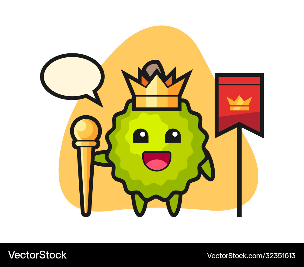 Durian cartoon as a king Royalty Free Vector Image