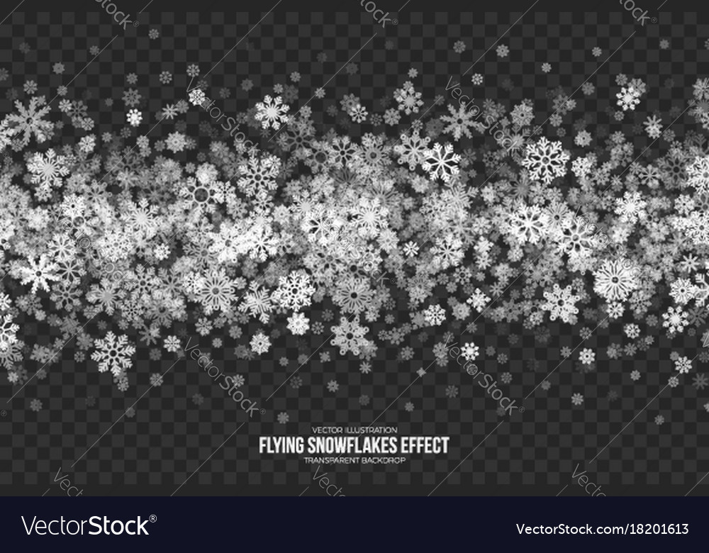 Flying snowflakes effect Royalty Free Vector Image