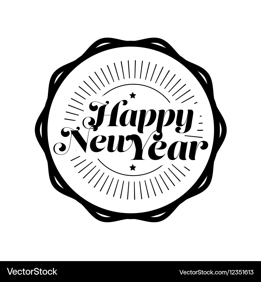 Happy new year lettering gold Royalty Free Vector Image
