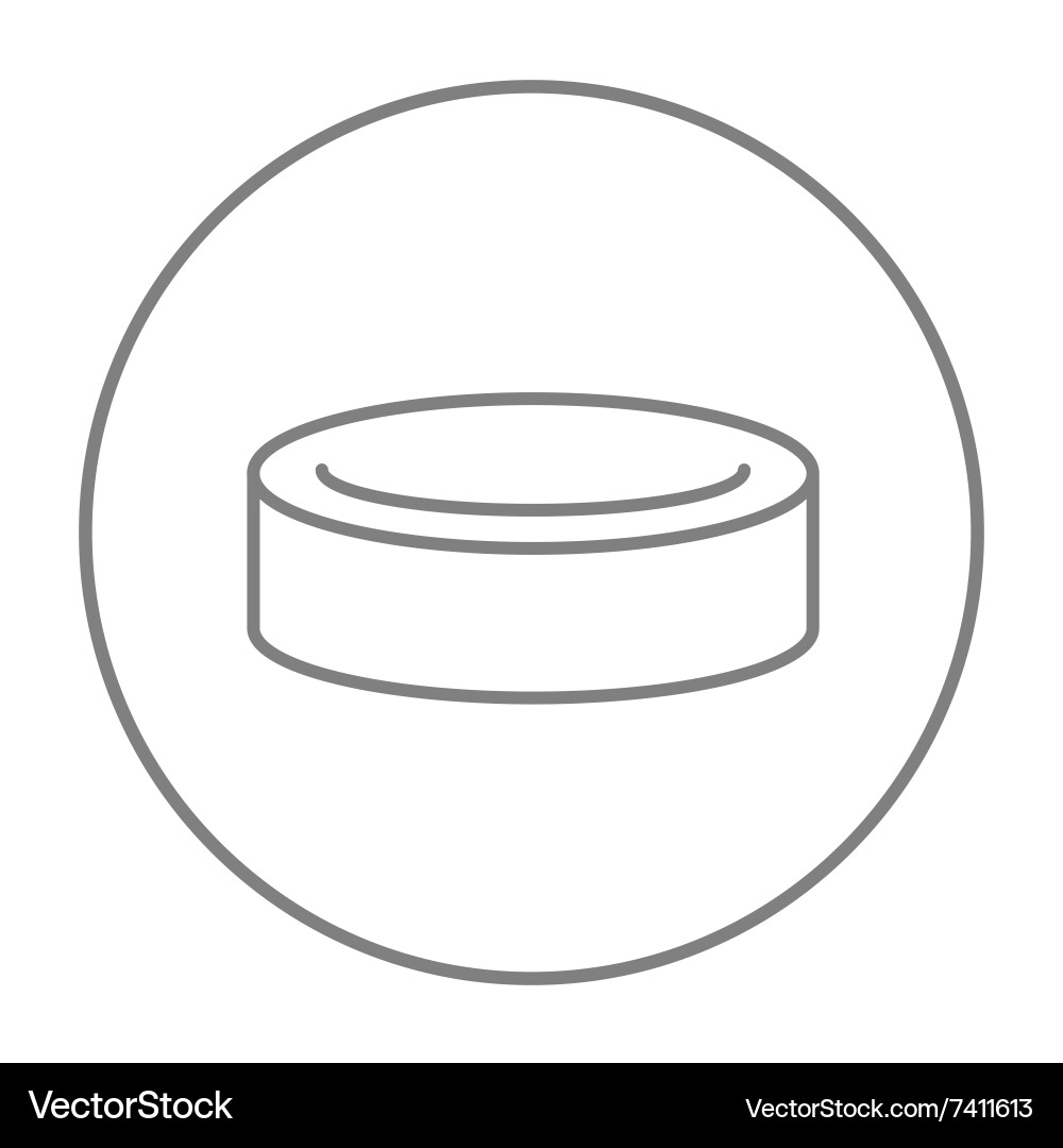 Hockey puck line icon Royalty Free Vector Image