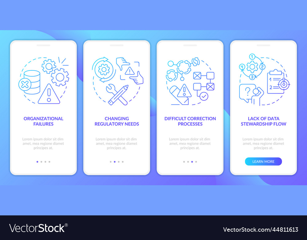 Information management problems blue gradient Vector Image