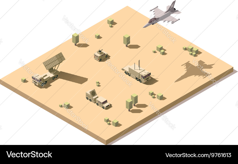 Isometric military surface-to-air missile system Vector Image