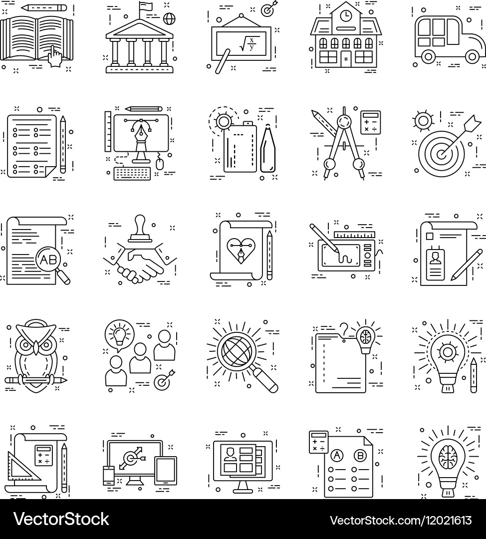 Line Icons With Detail 4 Royalty Free Vector Image