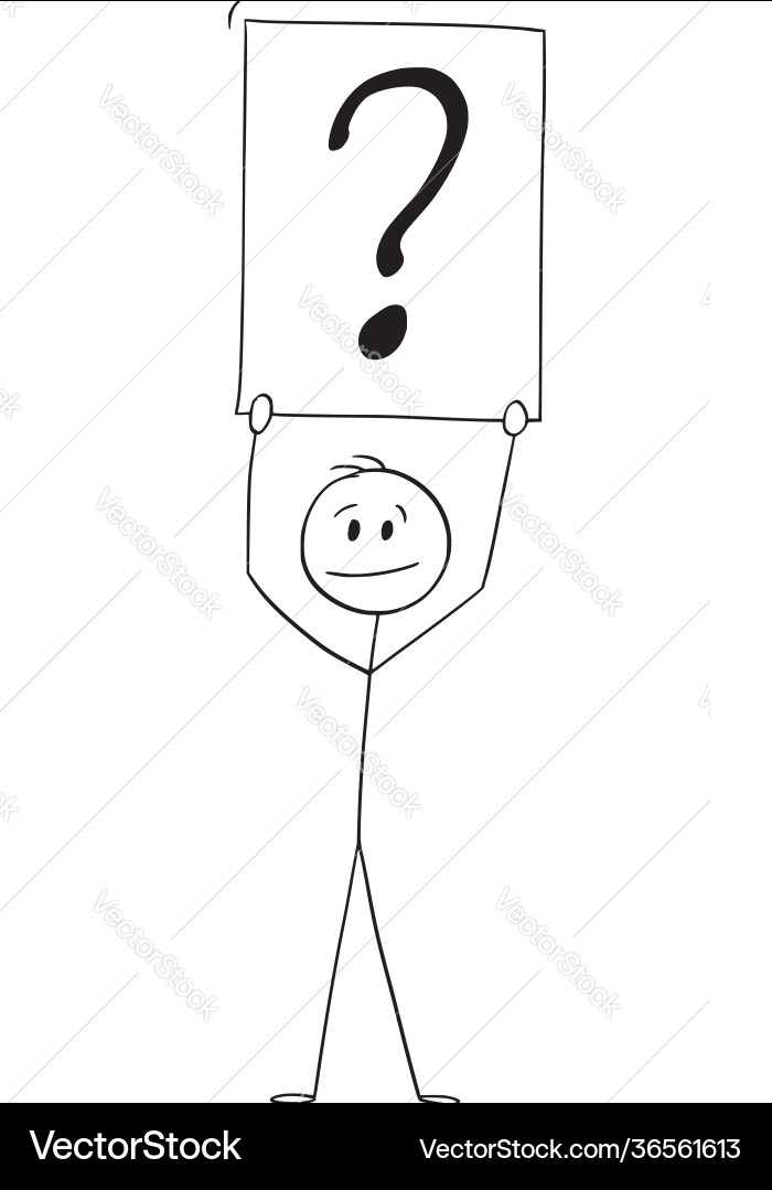 Man or businessman asking question and holding Vector Image
