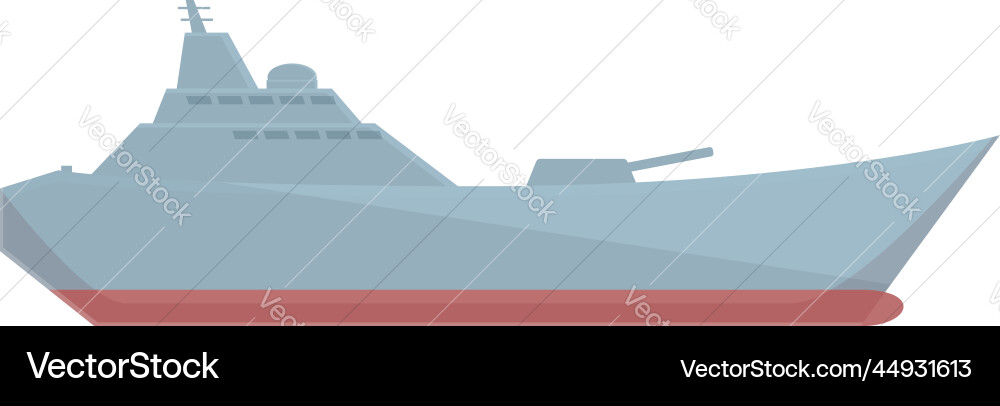 Navy ship icon cartoon naval boat Royalty Free Vector Image