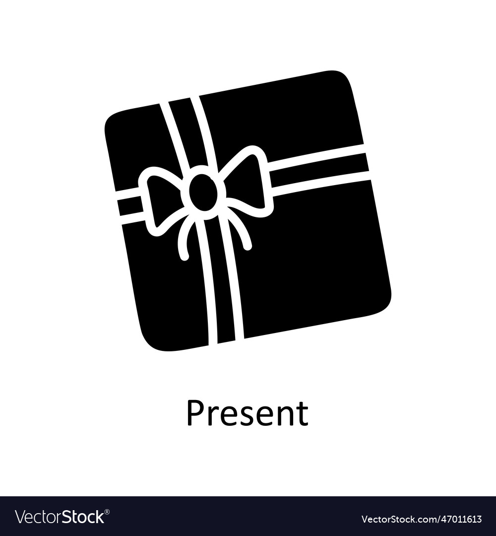 Present solid icon design chr Royalty Free Vector Image