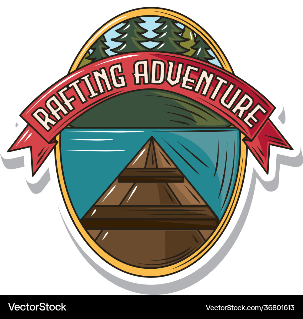 Rafting adventure patch Royalty Free Vector Image