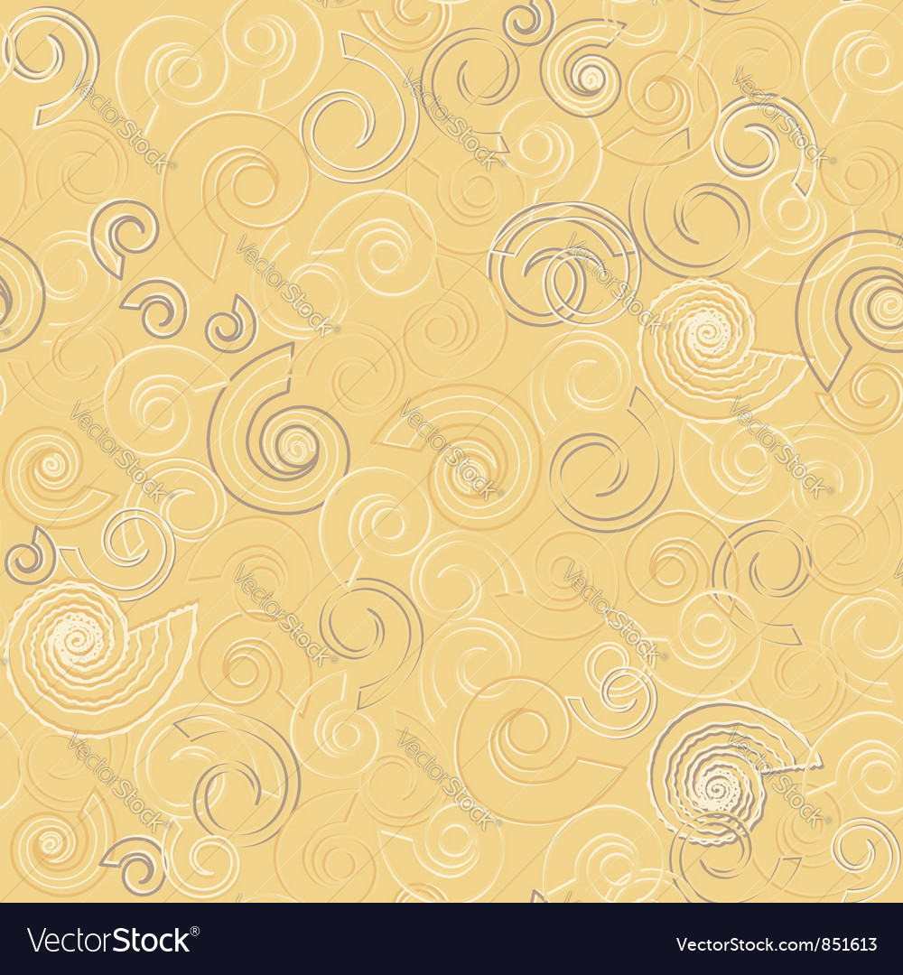 Shells on sand seamless pattern Royalty Free Vector Image