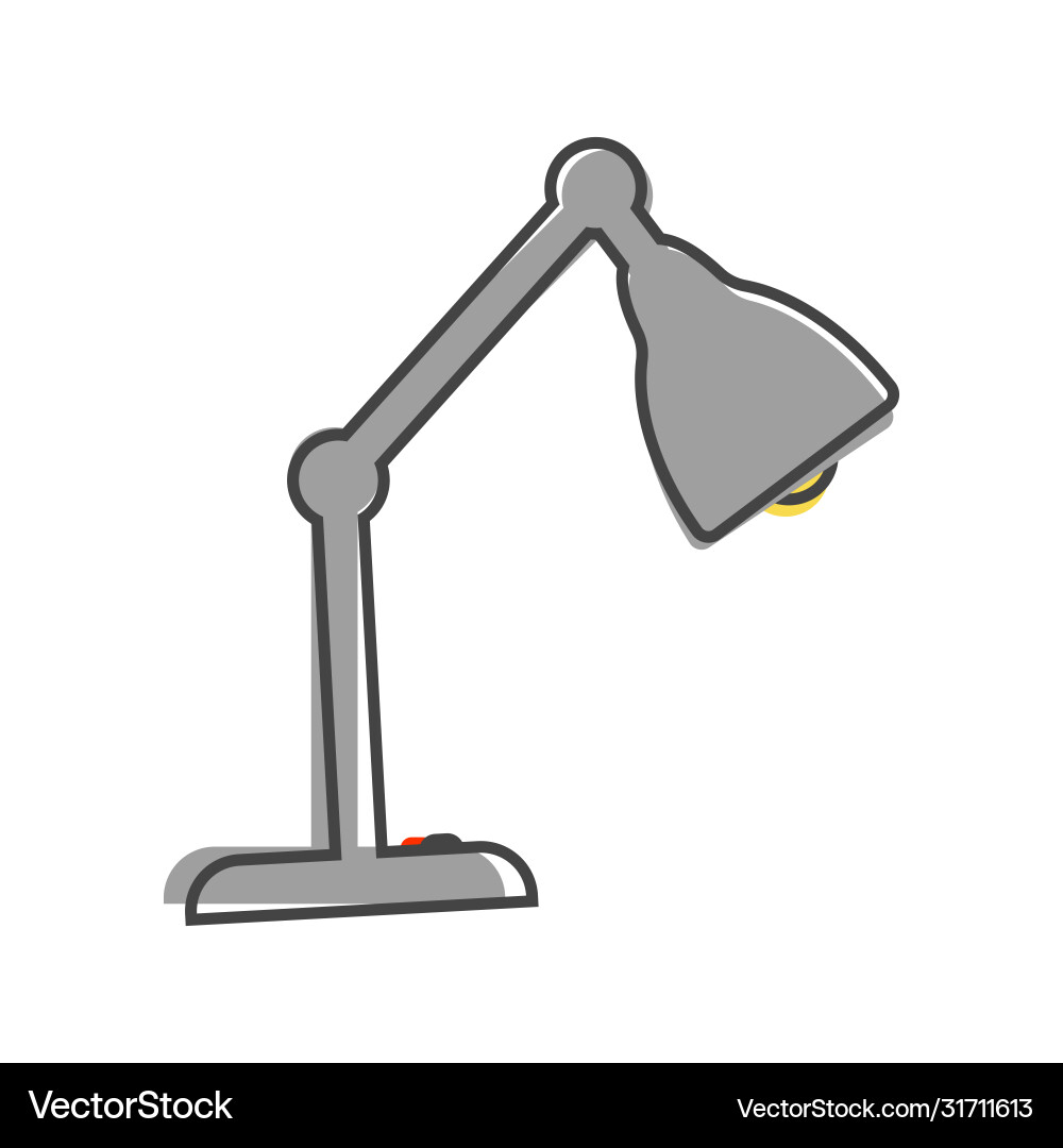 Table lamp icon desk cartoon style Royalty Free Vector Image