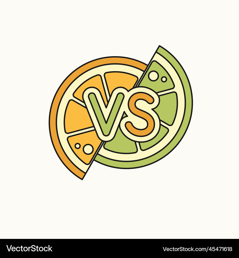 Bright symbols of confrontation vs Royalty Free Vector Image