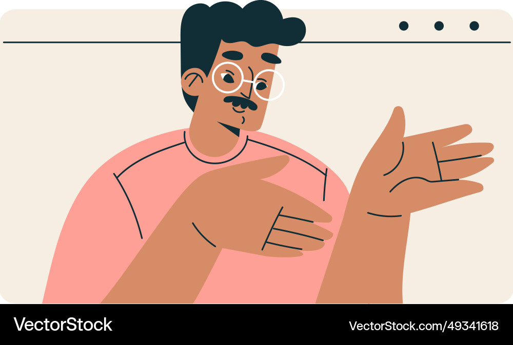 Business concept with man character at network Vector Image
