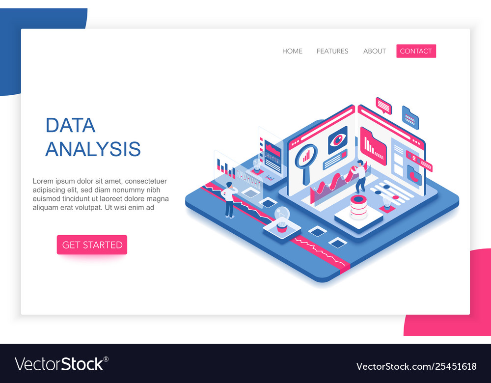 Data analysis big data analytics modern 3d Vector Image