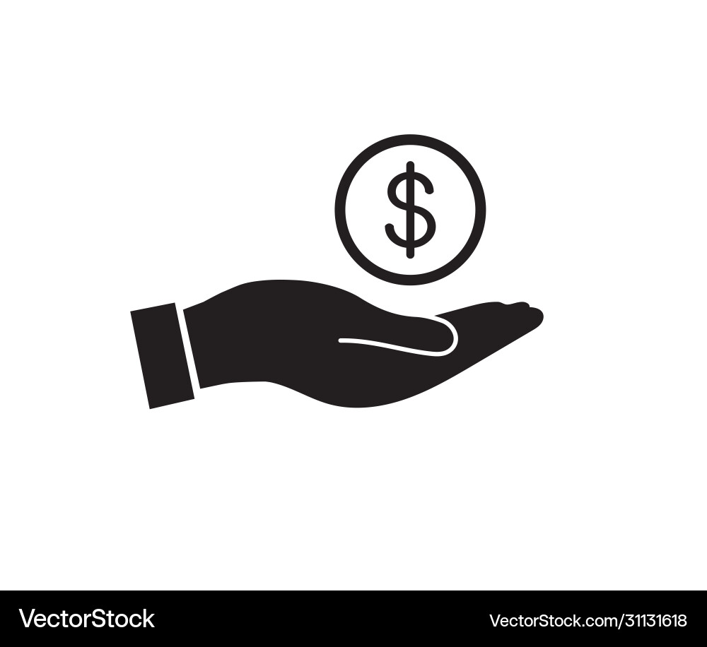 Dollar in hand icon save money Royalty Free Vector Image