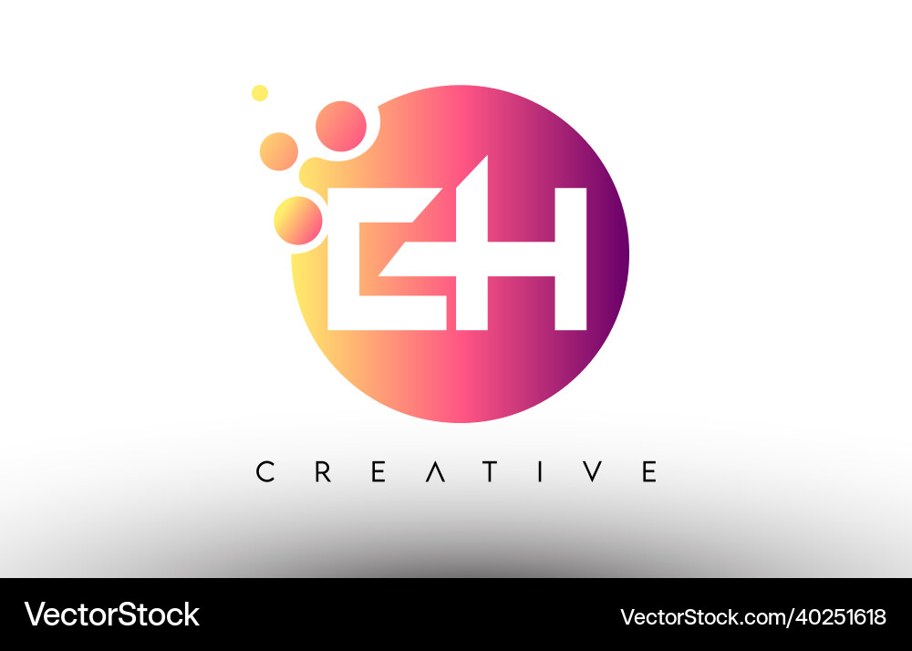 Eh dots bubbles letters in a circle letter Vector Image
