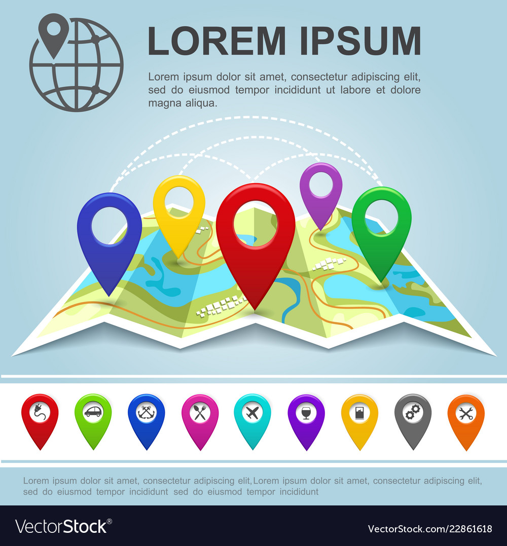Flat global positioning system template Royalty Free Vector