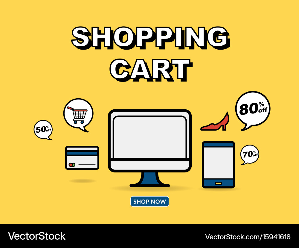 Graphic for online shopping concept Royalty Free Vector