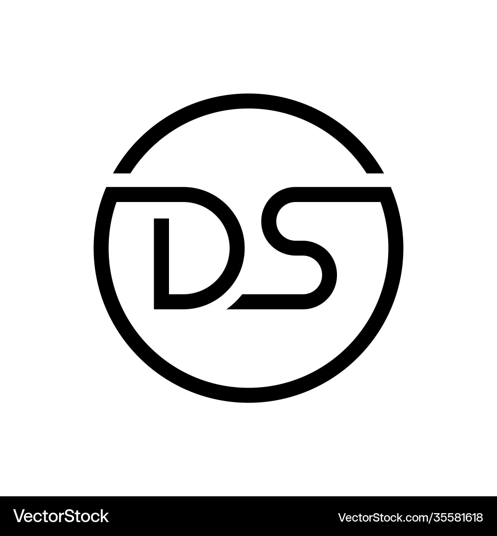 Initial ds letter logo creative typography Vector Image