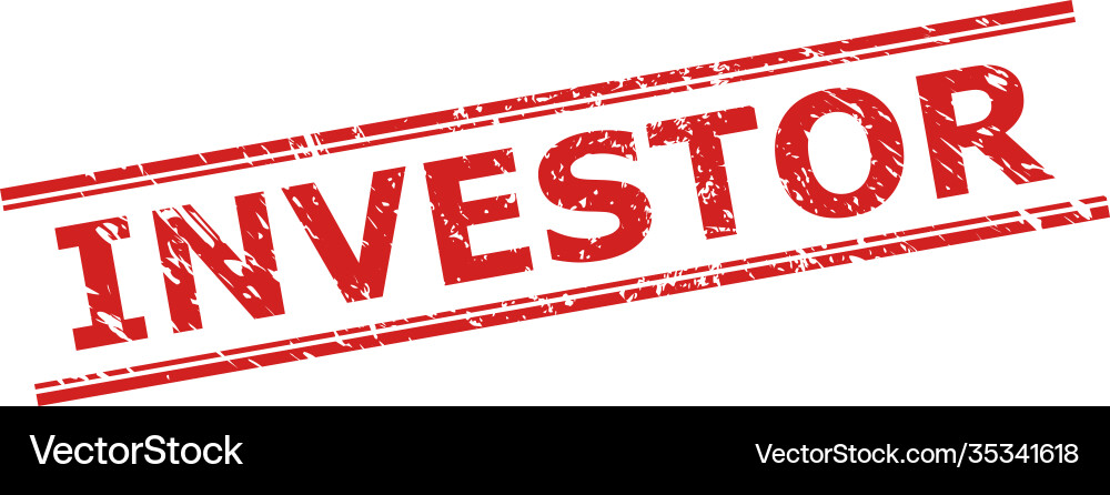 Investor stamp seal with corroded texture Vector Image