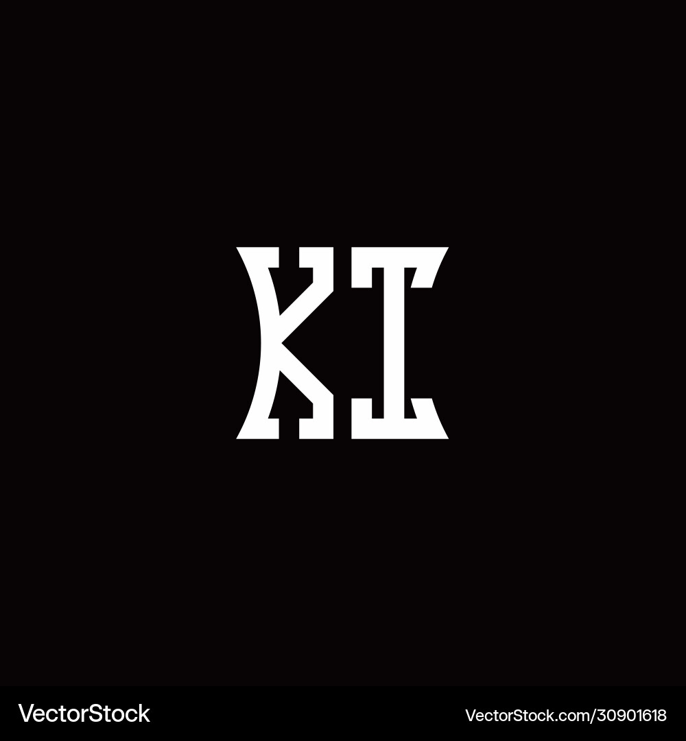 Ki monogram logo letter with curved side style Vector Image