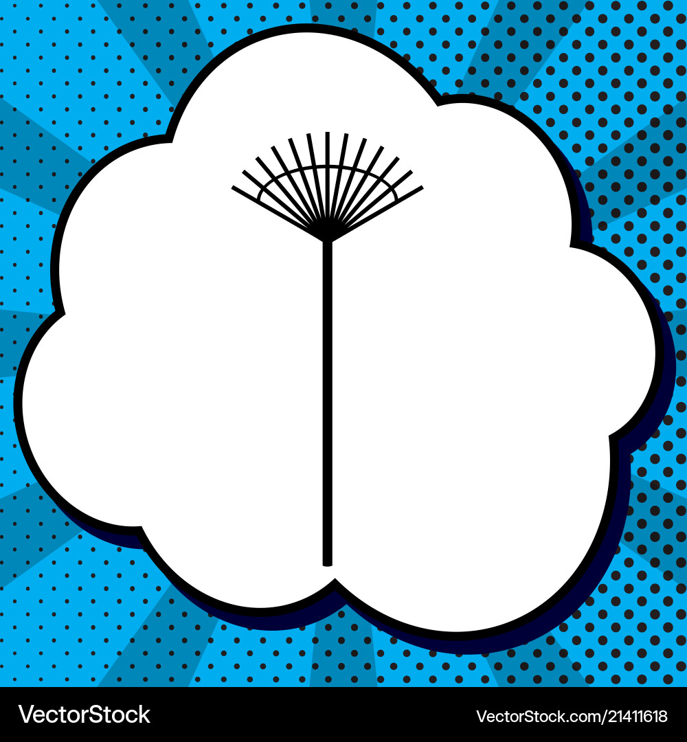 Lawn rake sign black icon in bubble Royalty Free Vector