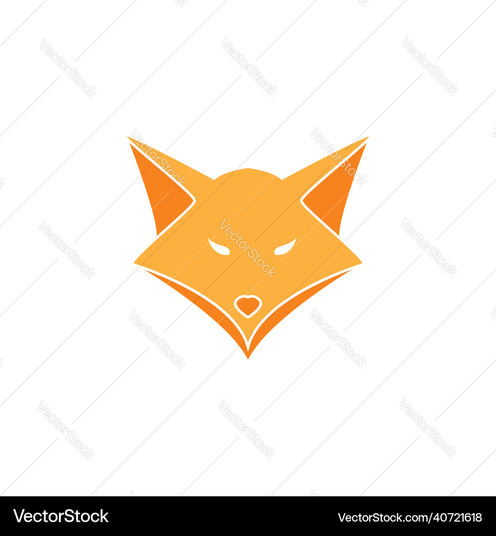 Orange face head modern fox logo symbol icon Vector Image