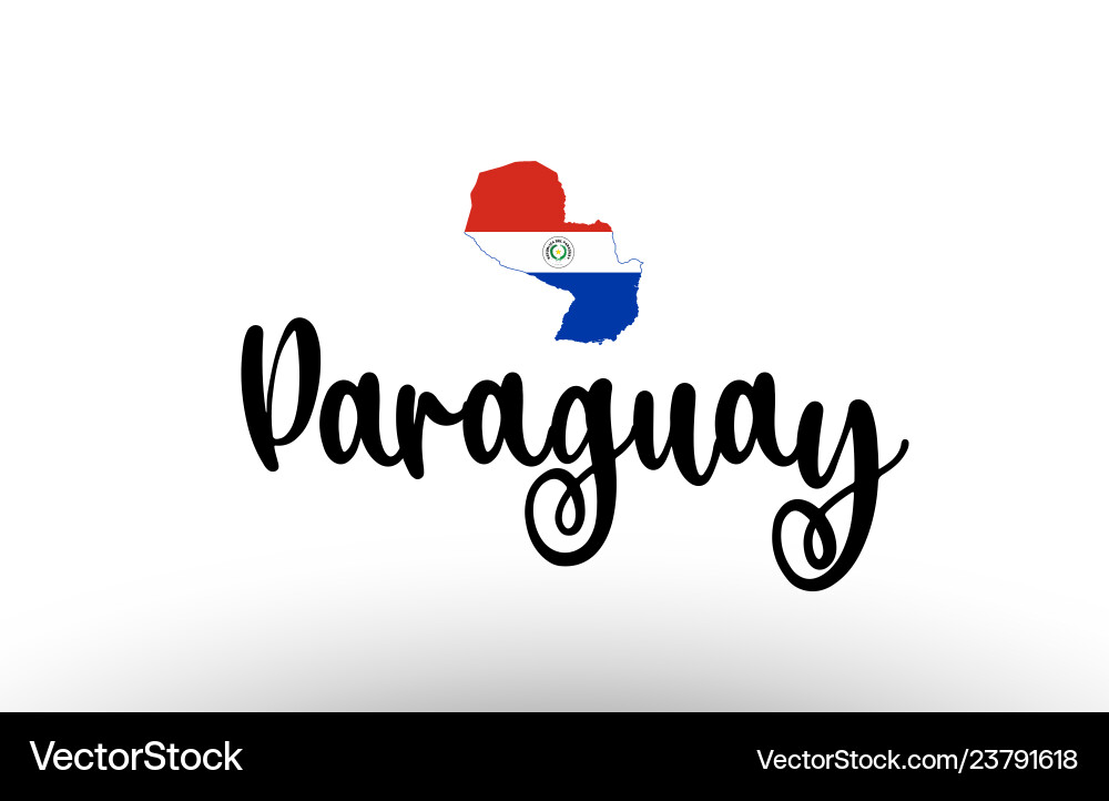 Paraguay country big text with flag inside map Vector Image