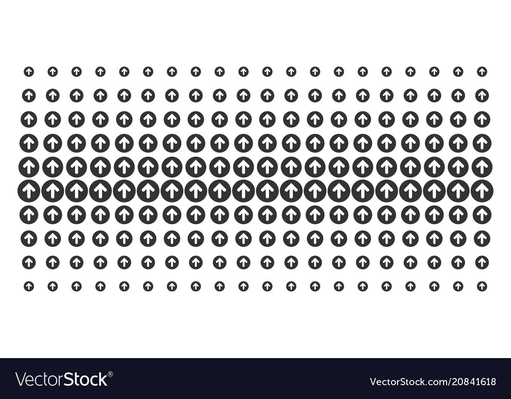 Rounded arrow shape halftone array Royalty Free Vector Image