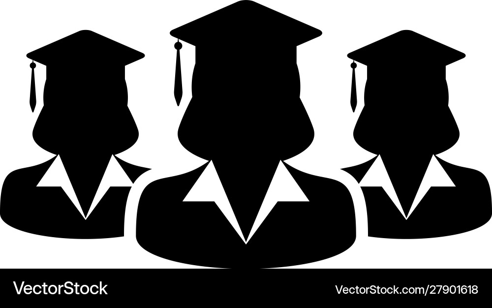 School icon female group students person Vector Image