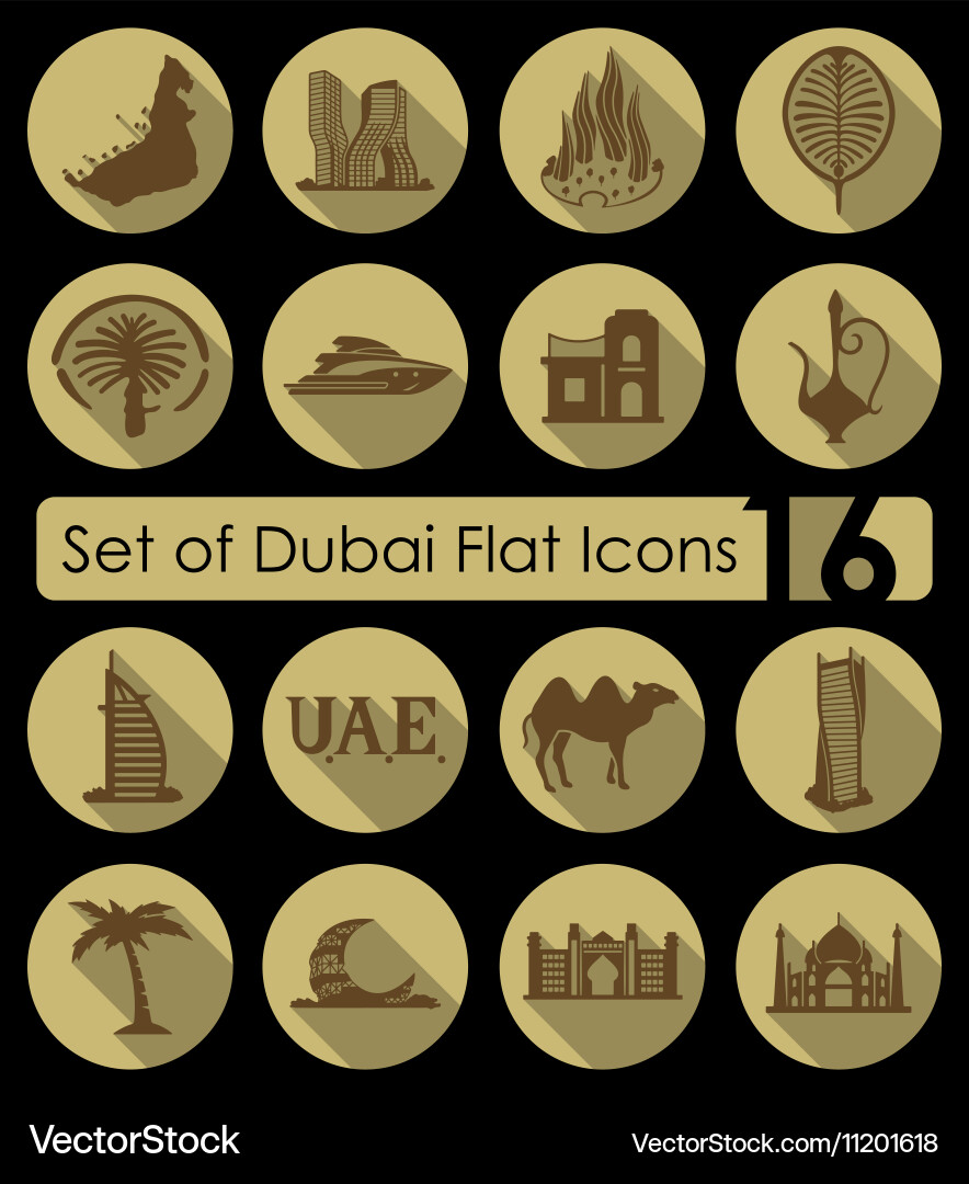 Set of dubai icons Royalty Free Vector Image - VectorStock