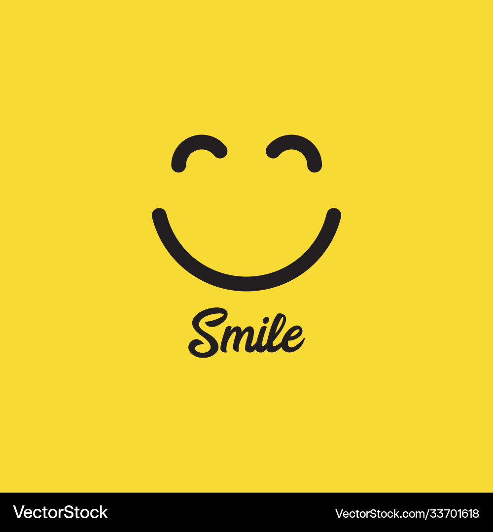 Smile emoticon logo icon template design Vector Image