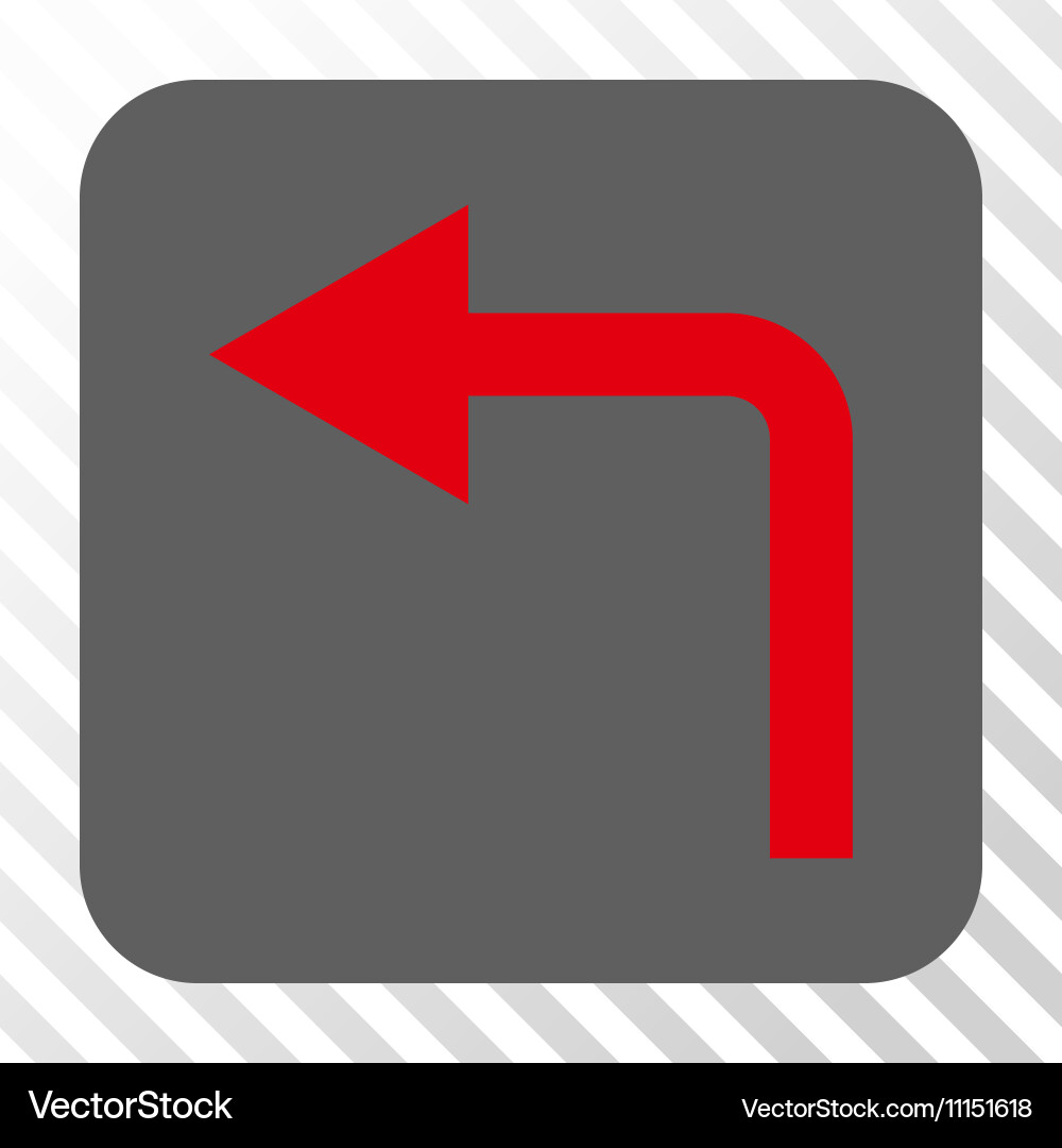 Turn left rounded square button Royalty Free Vector Image