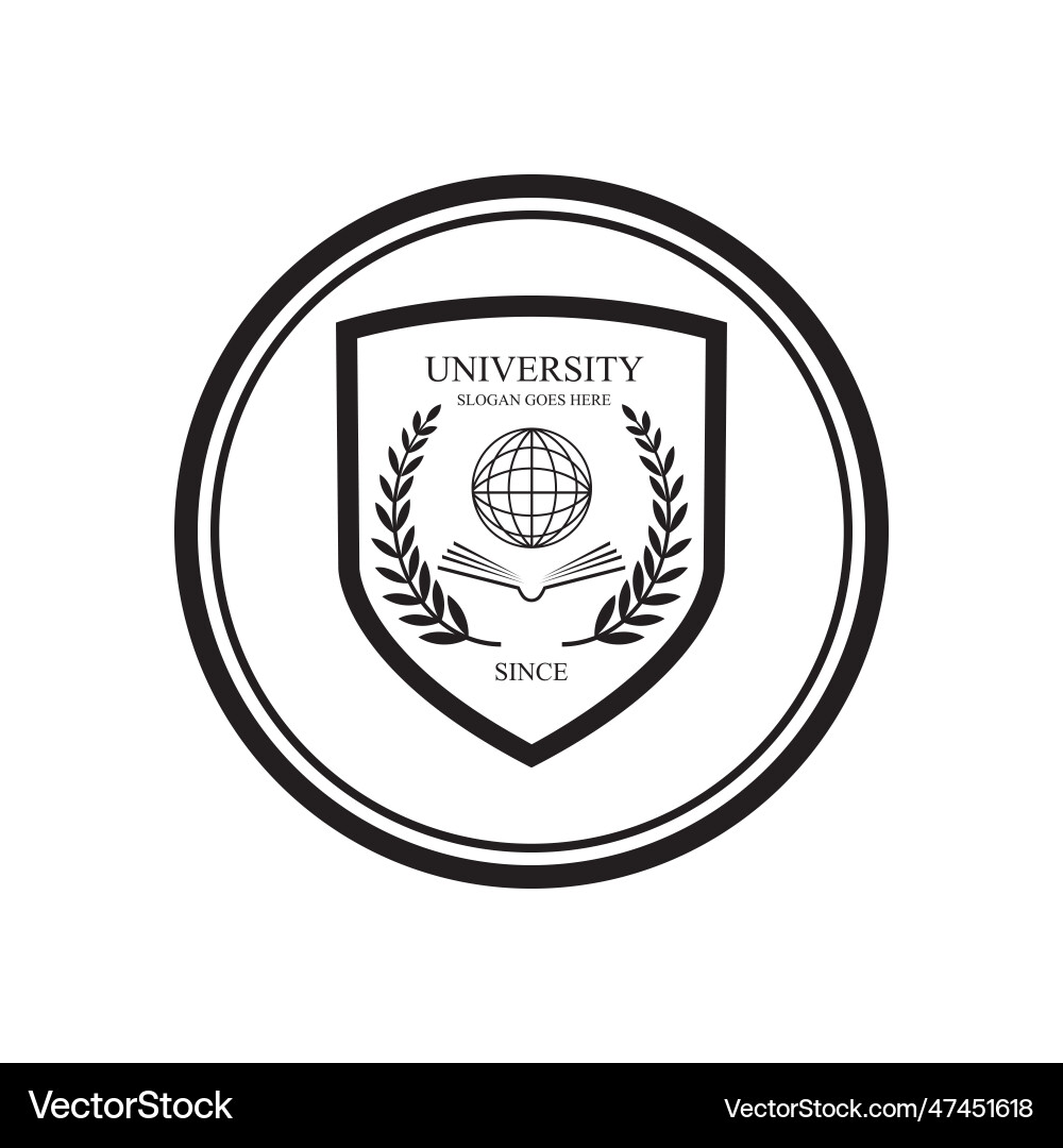 University and academy icons emblems or shields Vector Image