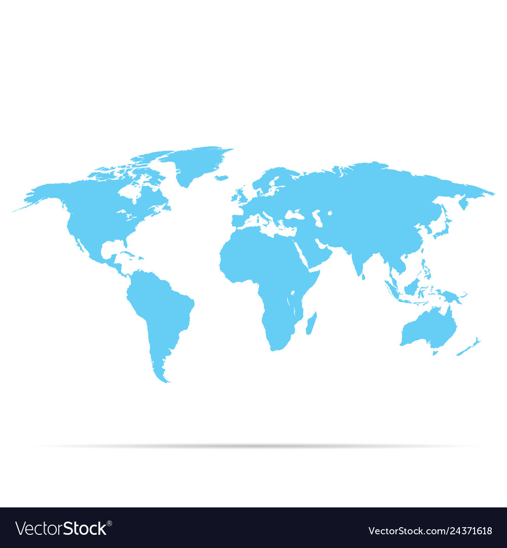 World map with shadow Royalty Free Vector Image