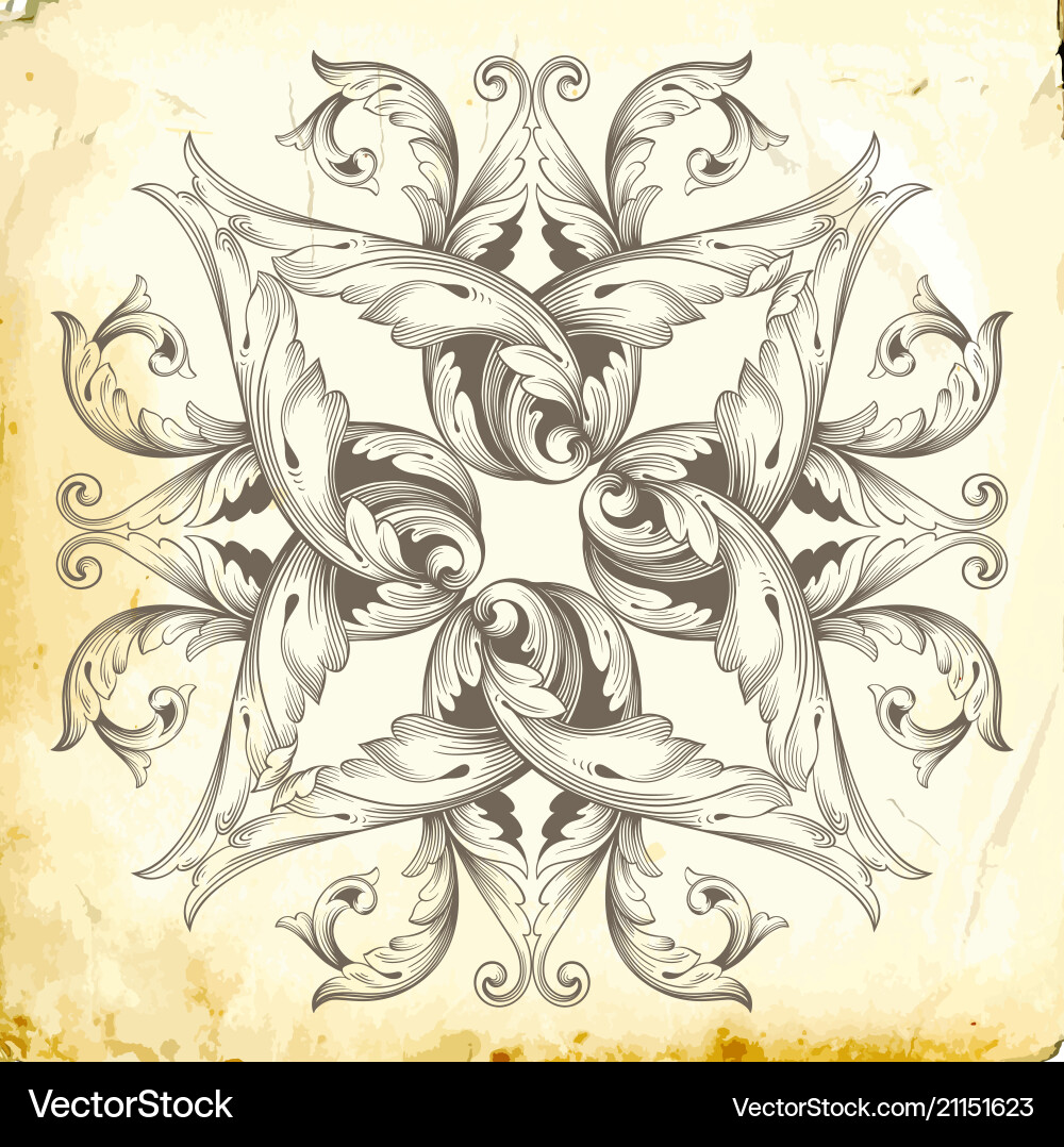Baroque of vintage elements for design Royalty Free Vector