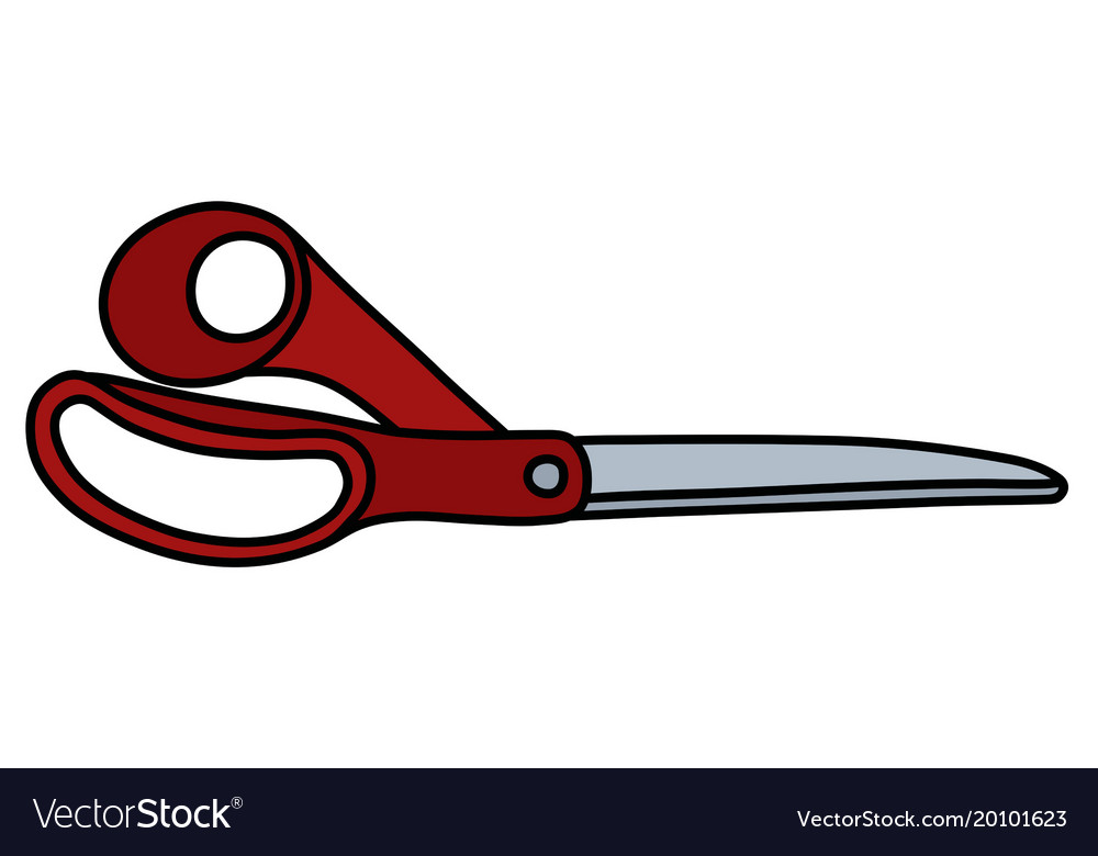 Big red scissors Royalty Free Vector Image - VectorStock